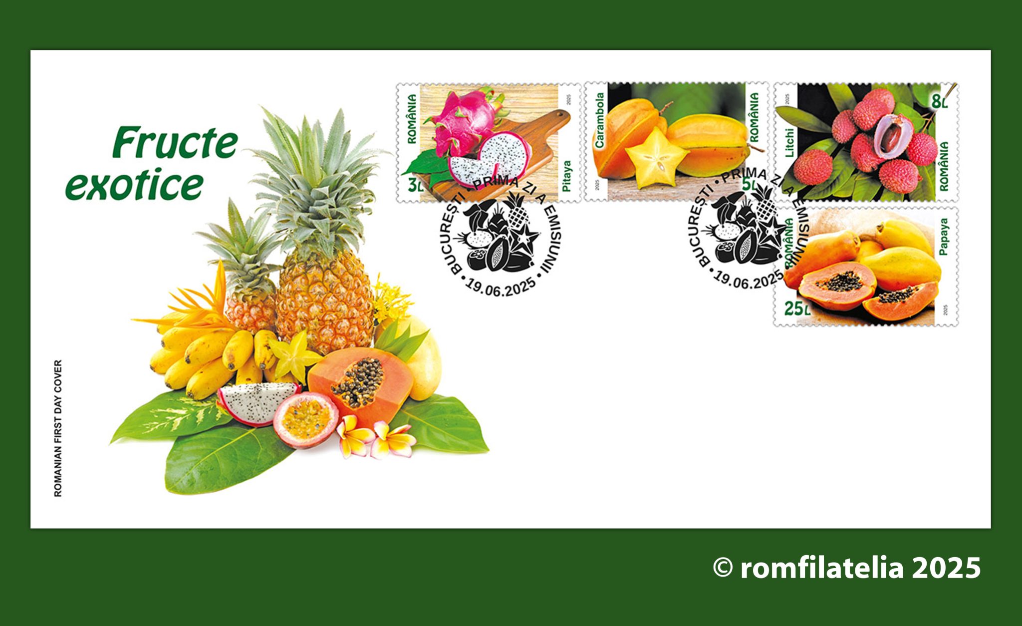 FRUCTE EXOTICE – Romfilatelia – O lume intr-un timbru